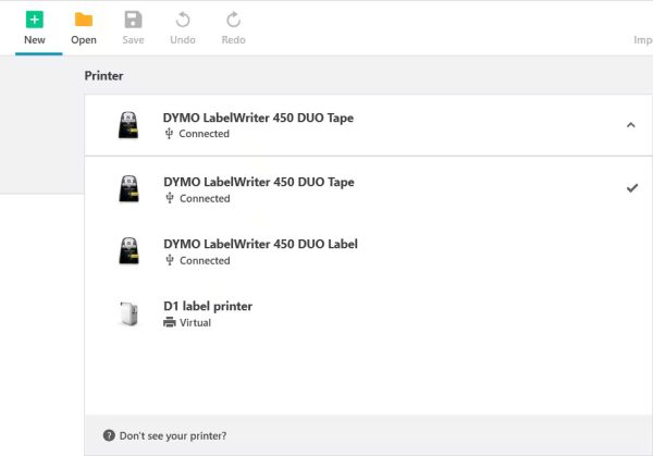 DYMO Connect: How do I switch the side of my printer?